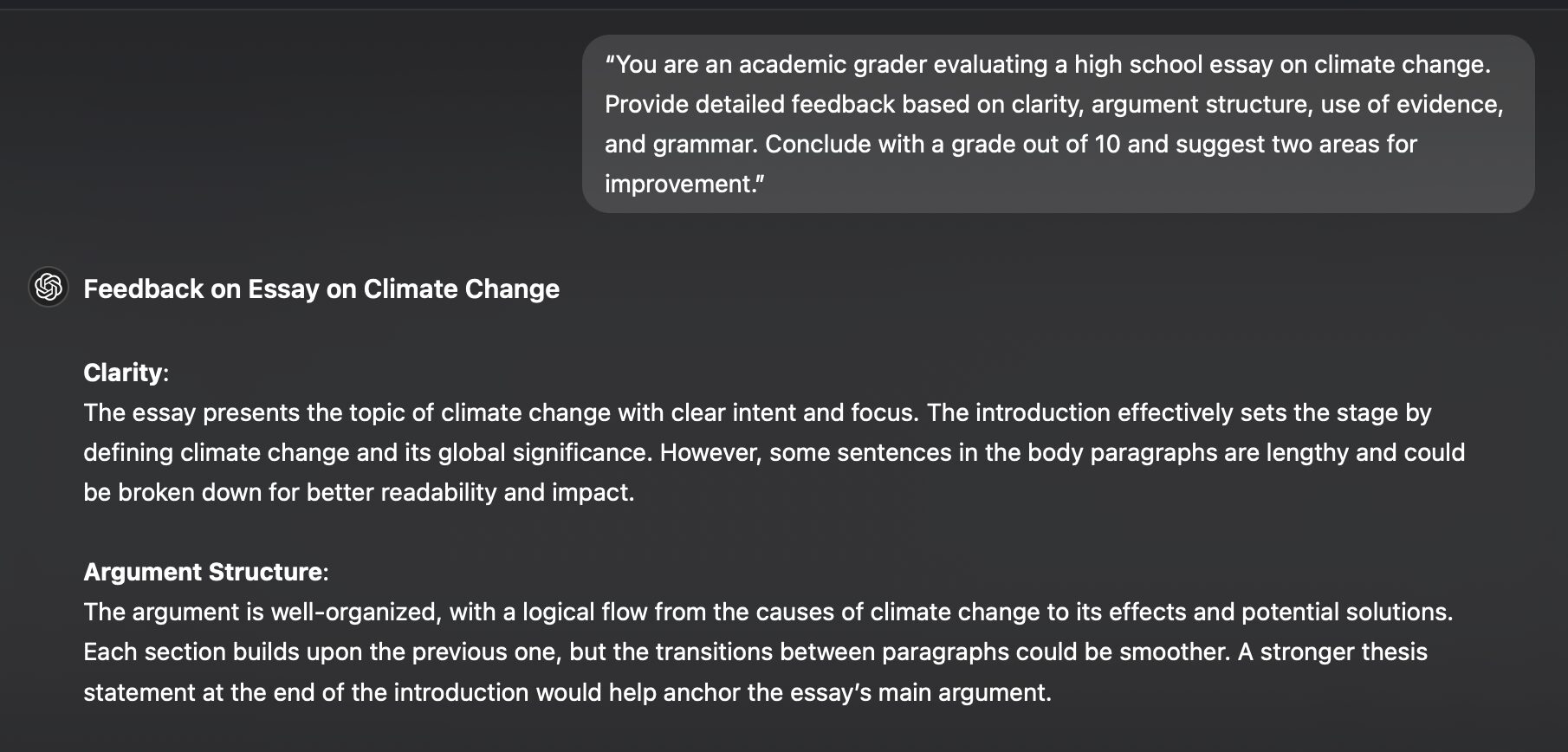 How to Write Better Prompts for ChatGPT to Grade